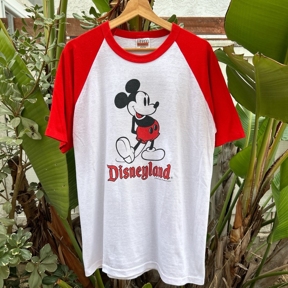 Vintage 70s/80s Mickey Mouse Disneyland Ringer T-Shir… - Gem